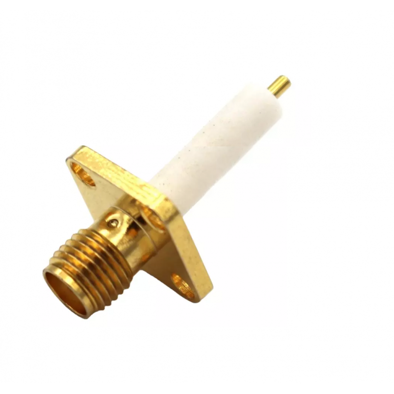 SMA Female 4 Hole Panel Mount Connector with 25mm Teflon